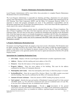 Fillable Online nyshcr Property Maintenance Declaration Instructions ...