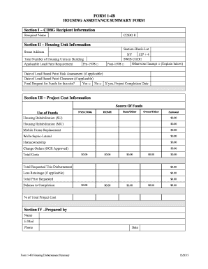 Fillable Online nyshcr FORM 1-4B HOUSING ASSISTANCE SUMMARY FORM CDBG ...