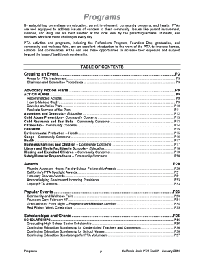 Fillable Online Programs pdf - California State PTA Fax Email Print ...