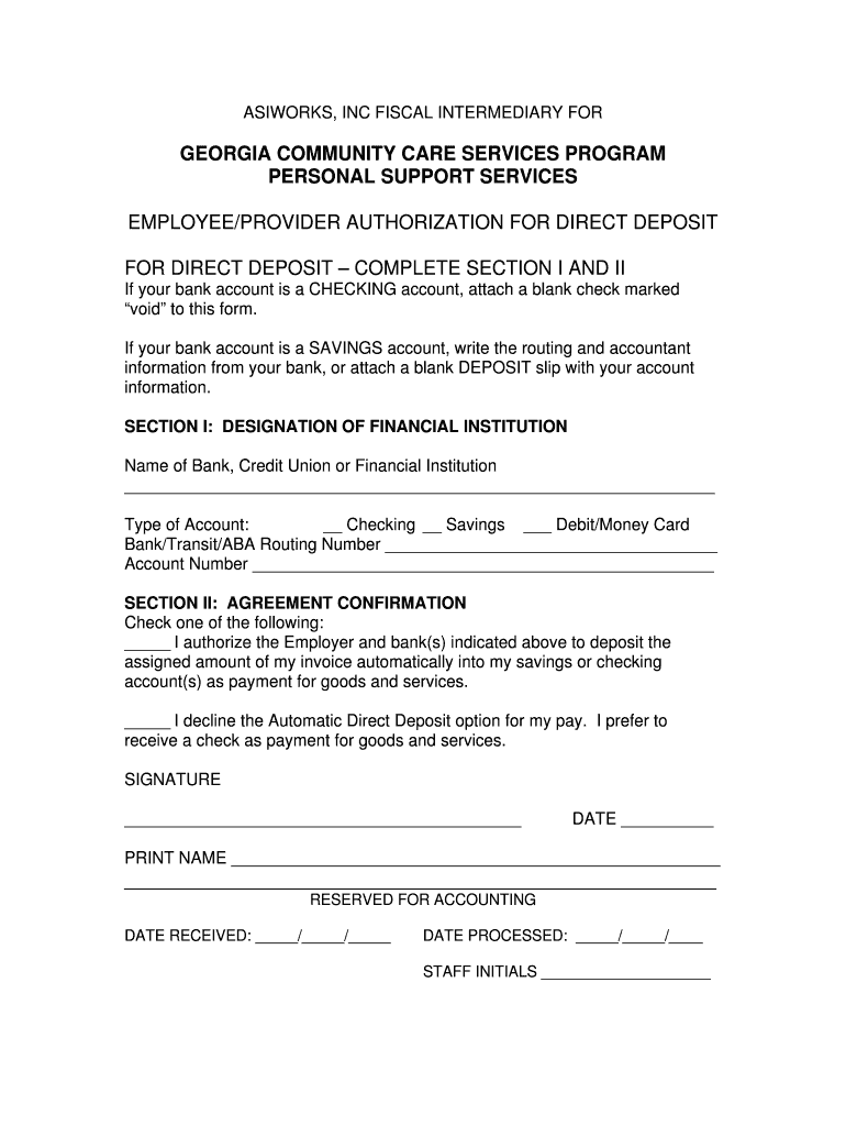 Fillable Online CCSP EMPLOYEE DIRECTED DIRECT DEPOSIT AUTHORIZATIONdoc ...