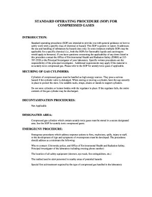 Fillable Online Standard operating procedures (SOP) are intended to ...