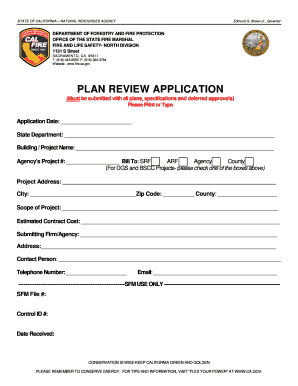 Fillable Online osfm fire ca PLAN REVIEW APPLICATION - California Fax ...
