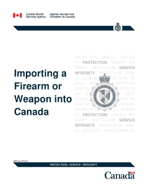Fillable Online cbsa-asfc gc Importing a Firearm or Weapon into Canada ...