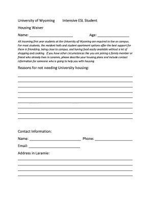 Fillable Online uwyo University of Wyoming Intensive ESL Student - uwyo ...