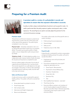 Fillable Online Preparing for a Premium Audit Fax Email Print - pdfFiller