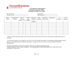 Fillable Online SecureHorizons MedicareDirect Private Fee for Service ...