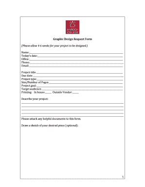 Fillable Online antiochcollege Graphic Design Request Form - Antioch ...
