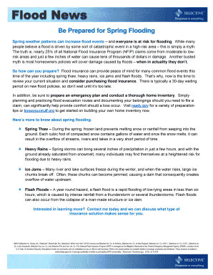 Fillable Online Be Prepared for Spring Flooding - Selective Insurance ...