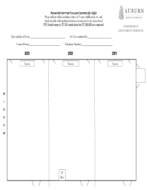 Fillable Online aum Room SetUp for Taylor Center 221223 Fax Email Print ...