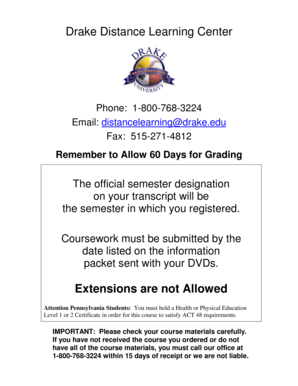 Fillable Online drake Drake Distance Learning Center - drake Fax Email ...