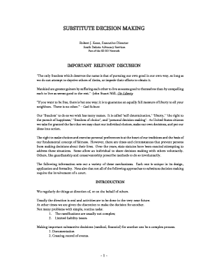 Fillable Online augie SUBSTITUTE DECISION MAKING - Augustana University ...