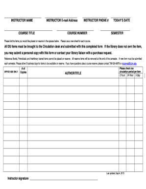 Fillable Online dom instructor form Fax Email Print - pdfFiller