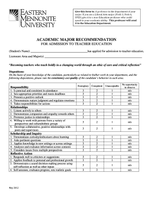 Fillable Online emu ACADEMIC MAJOR RECOMMENDATION - emu Fax Email Print ...