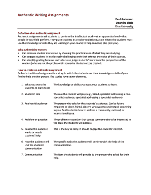 Fillable Online Authentic Writing Assignments Fax Email Print - pdfFiller