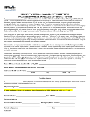 Fillable Online Sonography OB Consent and Release of Liability Form Fax ...