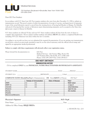 Fillable Online liu Medical Services - Long Island University - liu Fax ...