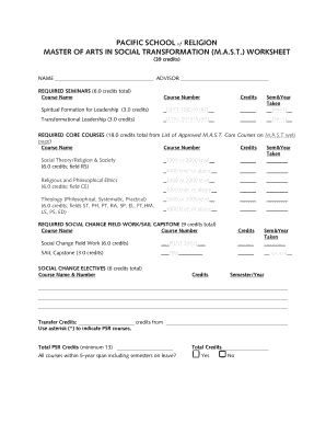 Fillable Online psr MAST worksheet 2015-2016 Fax Email Print - pdfFiller