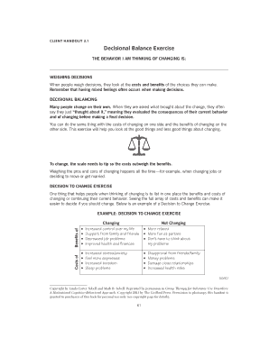 Fillable Online Decisional Balance Exercise Fax Email Print - pdfFiller