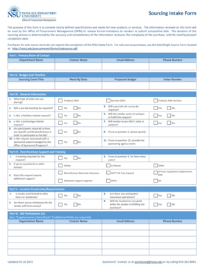 Fillable Online nova Sourcing Intake Form - Nova Southeastern ...