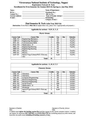 Fillable Online Reg Forms B TechS-16doc Fax Email Print - pdfFiller