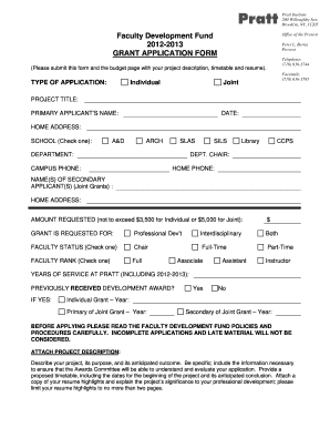 Fillable Online FORM - FY 12-13 - Faculty Devt Fund Form2docx Fax Email ...