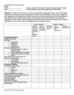 Fillable Online stcloudstate Student Skill Self Assessment 2006 330 ...