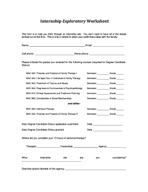 Fillable Online stmartin Internship Exploratory Worksheet - stmartinedu ...