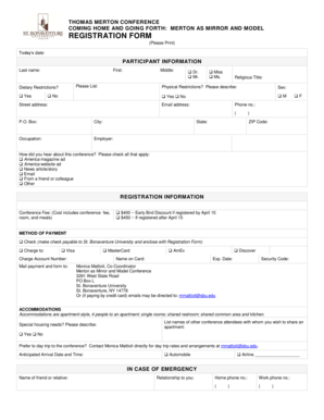 Fillable Online sbu Medical office registration form - St Bonaventure ...