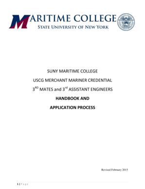 Fillable Online sunymaritime SUNY MARITIME COLLEGE USCG MERCHANT ...