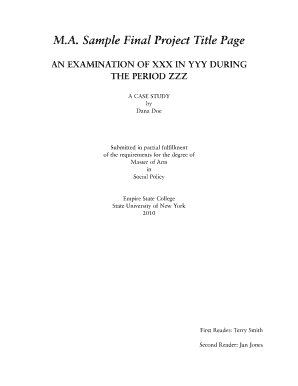 Fillable Online Sample Final Project Title Page Fax Email Print - pdfFiller