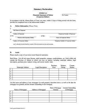 Fillable Online alger Statutory Declaration - Corporation Fax Email ...