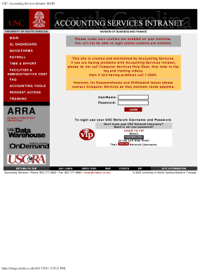 Fillable Online uscupstate USC Accounting Services Intranet MAIN Fax ...