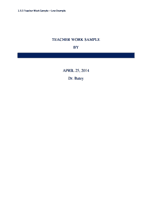 Fillable Online uscb TEACHER WORK SAMPLE BY Kathleen C Saunders APRIL ...