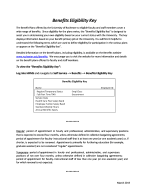 Fillable Online Benefits Eligibility Key Fax Email Print - pdfFiller