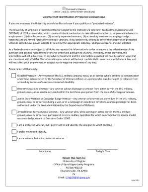 Fillable Online virginia Voluntary Self-Identification of Protected ...