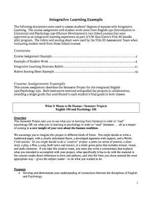 Fillable Online Integrative Learning Example Fax Email Print - pdfFiller