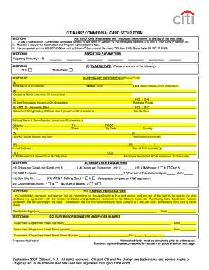 Fillable Online utpb CITIBANK COMMERCIAL CARD SETUP FORM Fax Email ...