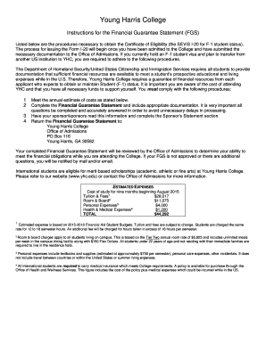 Fillable Online yhc Instructions for the Financial Guarantee Statement ...