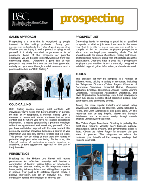 Fillable Online Prospecting is a term that is recognized by people Fax ...