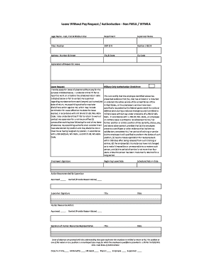 Fillable Online uwp Leave Without Pay Request Authorization - Non FMLA ...