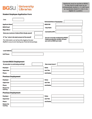 Fillable Online bgsu Employee Information Form - Bowling Green State University Fax Email Print ...