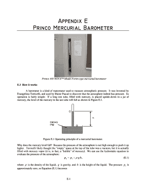 Fillable Online Princo 469 NOVA Model Fortin-type mercurial barometer ...
