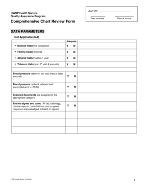 Fillable Online uwsp Comprehensive Chart Review Form - uwspedu Fax ...