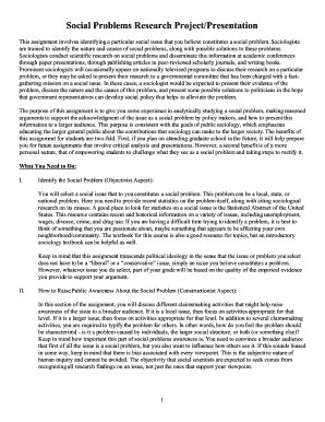 Fillable Online Social Problems Research Project/Presentation Fax Email ...