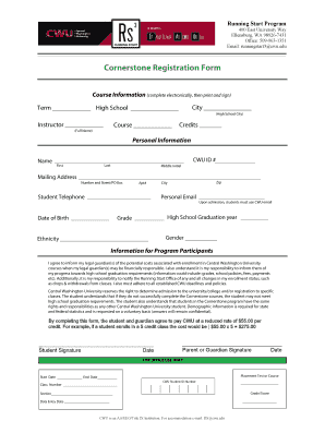 Fillable Online cwu Running Start Program Fax Email Print - pdfFiller