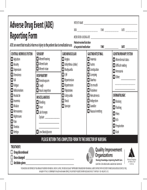 Fillable Online atlanticquality Adverse Drug Event ADE Reporting Form ...