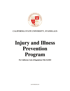 Fillable Online injury and illness prevention program I2P2 - In ...