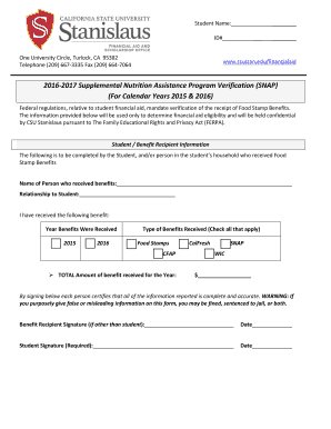 Fillable Online csustan Supplemental Nutrition Assistance Program ...