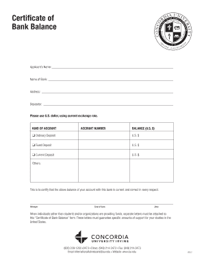Fillable Online Bank Balance Fax Email Print - pdfFiller