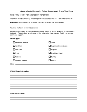 Fillable Online cau Clark Atlanta University Police Department Crime ...